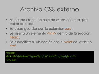 Conceptos Básicos CSS | PPTX