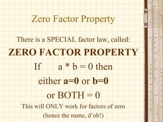 03 factorising, roots, zeros | PPTX | Physics | Science