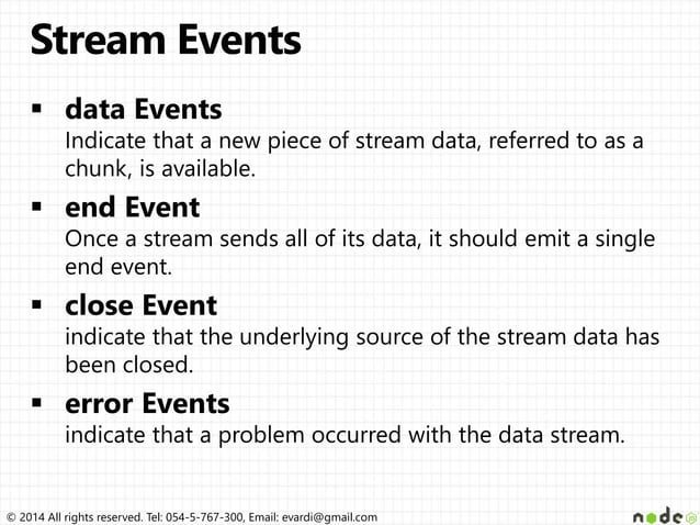 Node.js File system & Streams | PPTX | Email | Internet
