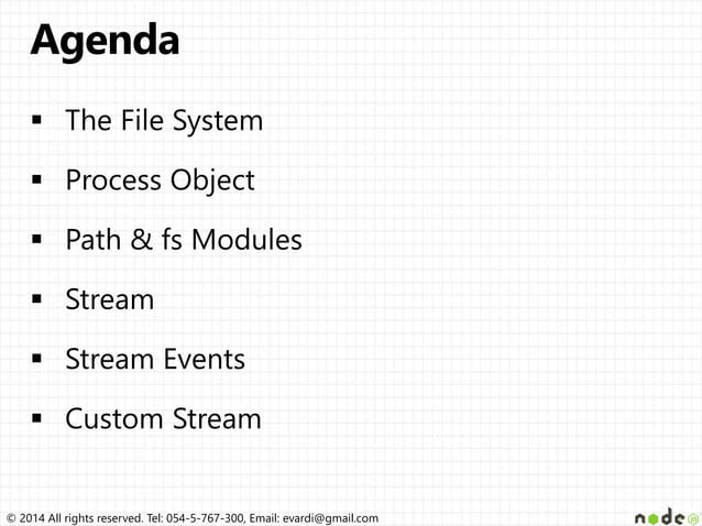 Node.js File system & Streams | PPTX | Email | Internet