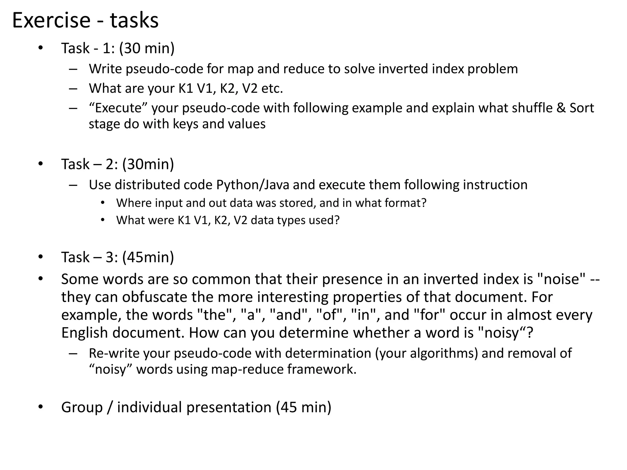 Hadoop first mr job - inverted index construction | PPT
