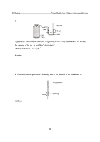 SPM PHYSICS FORM 4 forces and pressure | PDF