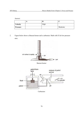 SPM PHYSICS FORM 4 forces and pressure | PDF
