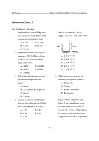 SPM PHYSICS FORM 4 forces and pressure | PDF