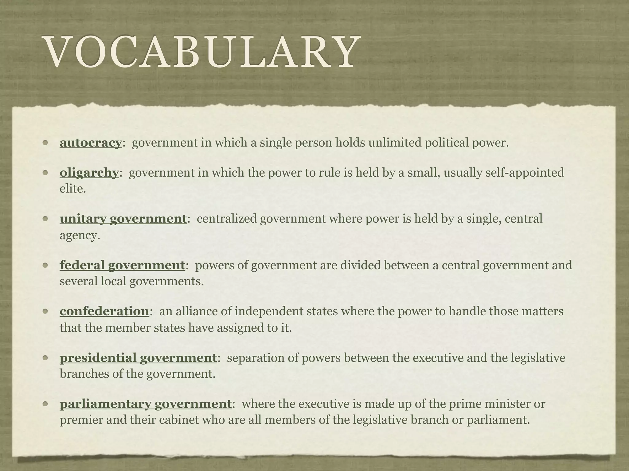 03 - Forms of Government | KEY