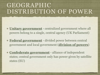 03 - Forms of Government | KEY | Political Issues & policy | Politics