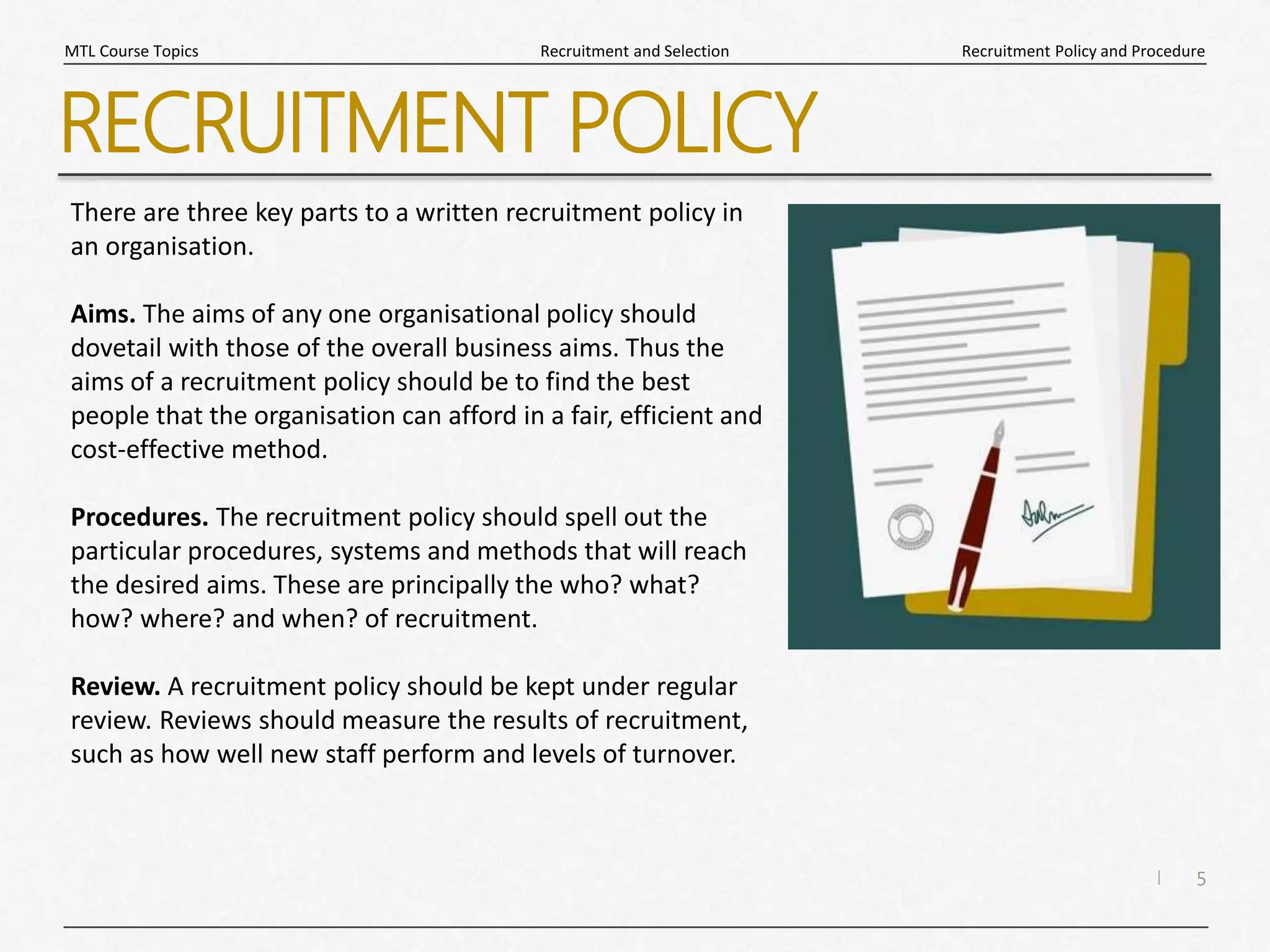 Recruitment Policy and Procedure | PPTX
