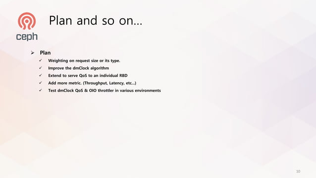 Ceph QoS: How to support QoS in distributed storage system - Taewoong Kim | PDF