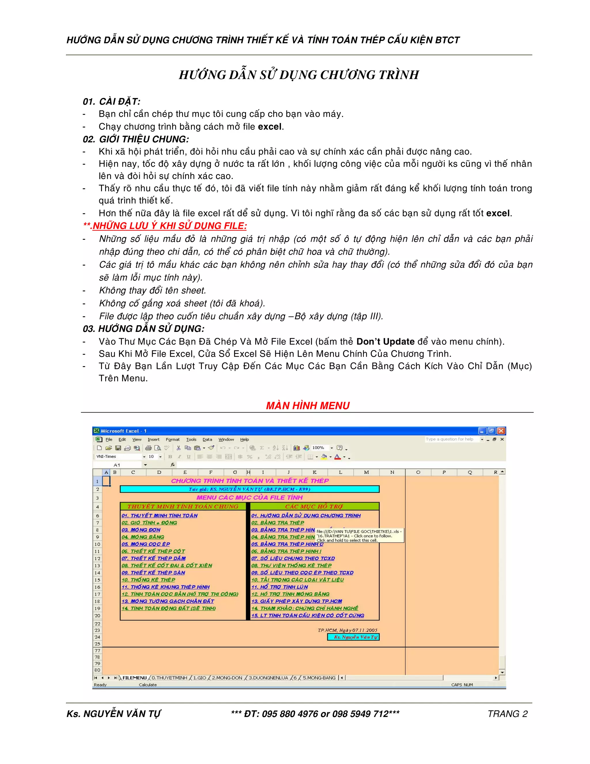 03 huong dan chuong trinh thiet ke btct | PDF