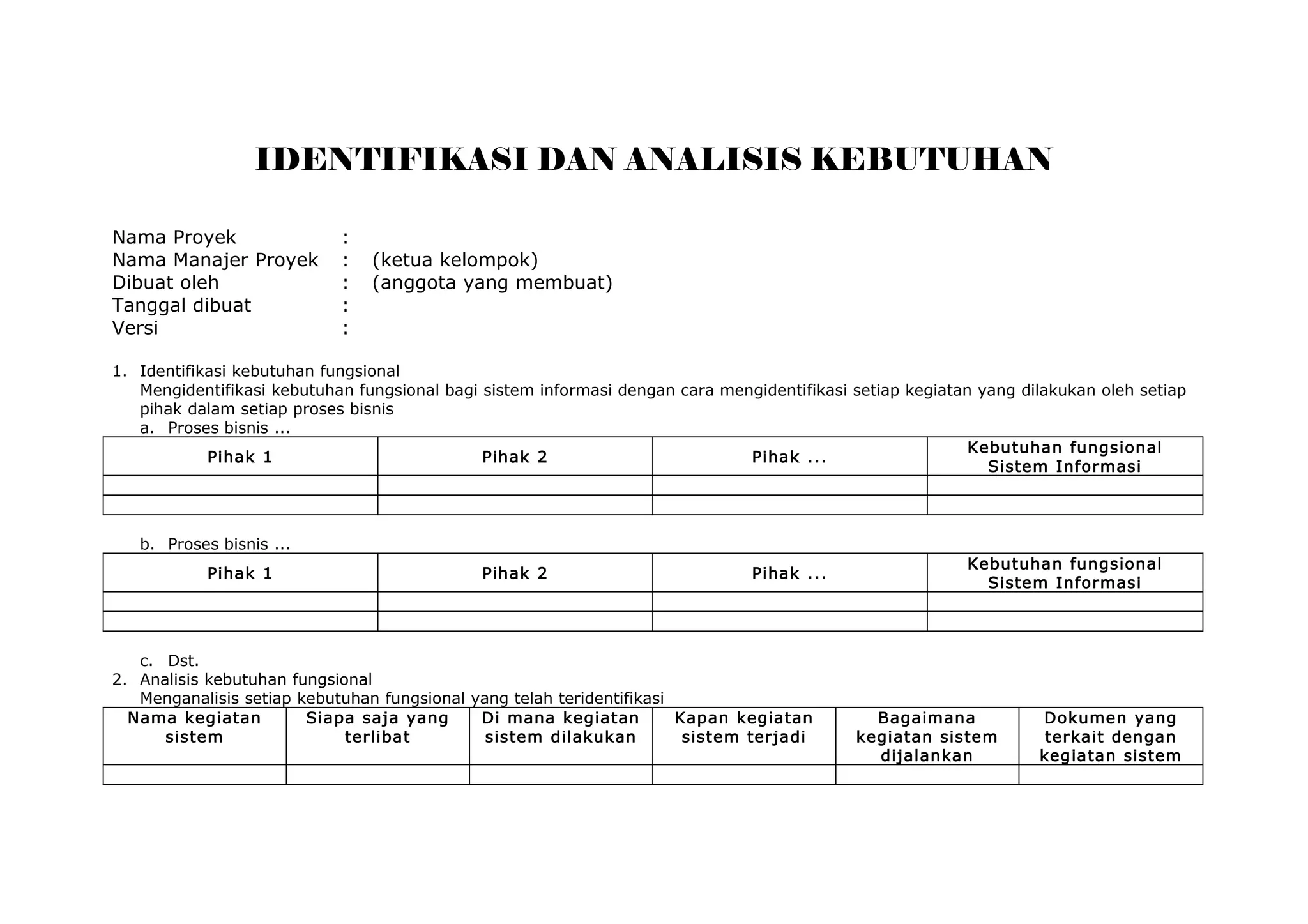 03. identifikasi dan analisis kebutuhan | DOC