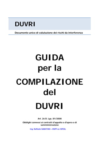 03 inail guida compilazione duvri | PDF