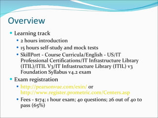 Introduction to ITIL v3 Foundation exam | PPT