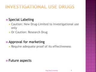 03 investigational use drugs update from guidelines | PPTX