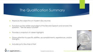 Job-Applications.com Resume Lesson Plan | PPTX