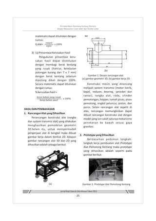 Portable Mesin Pemotong Kentang Otomatis Dengan Mekanikme Crank-Slider ...