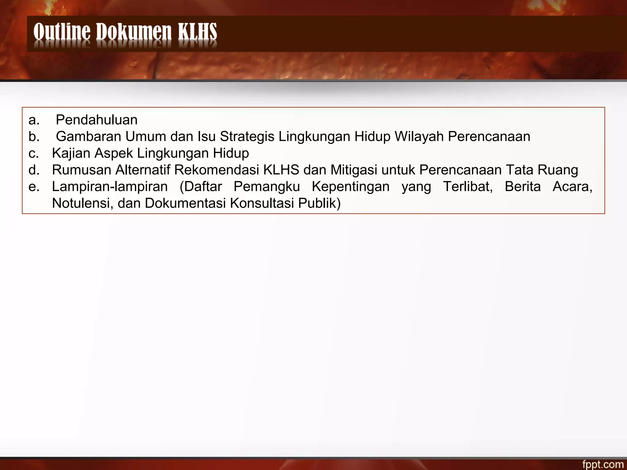 kajian lingkungan hidup strategis | PPT