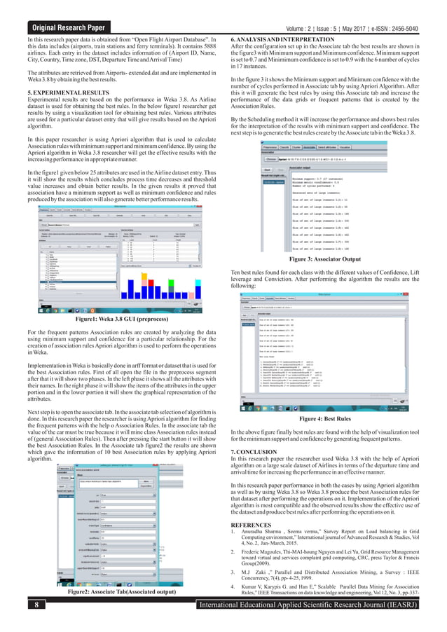 EXECUTION OF ASSOCIATION RULE MINING WITH DATA GRIDS IN WEKA 3.8 | PDF