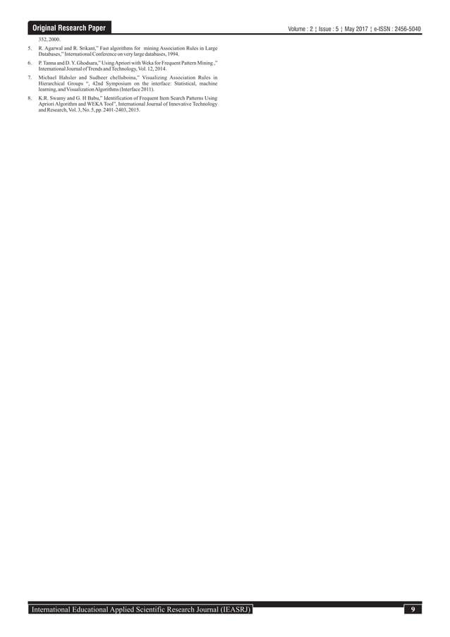 EXECUTION OF ASSOCIATION RULE MINING WITH DATA GRIDS IN WEKA 3.8 | PDF