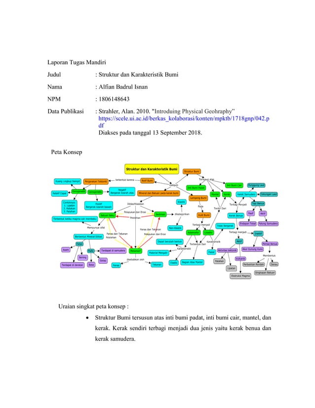LTM Peta KOnsep Struktur dan Karakteristik Bumi - MPKT B Colaborated Learning | PDF