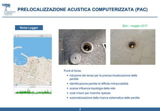 Perdite idriche: tecnologie e know-how in AQP | PPTX