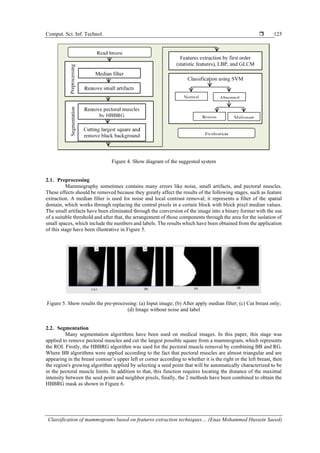 Classification of mammograms based on features extraction techniques using support vector ...