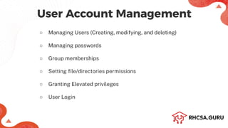 Manage Local Users and Groups - RHCSA (RH124) | PDF | Operating Systems | Computer Software and ...
