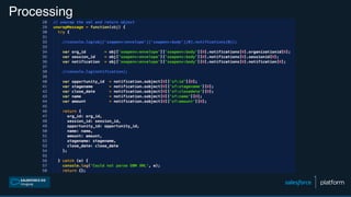 Processing outbound messages with Node.js