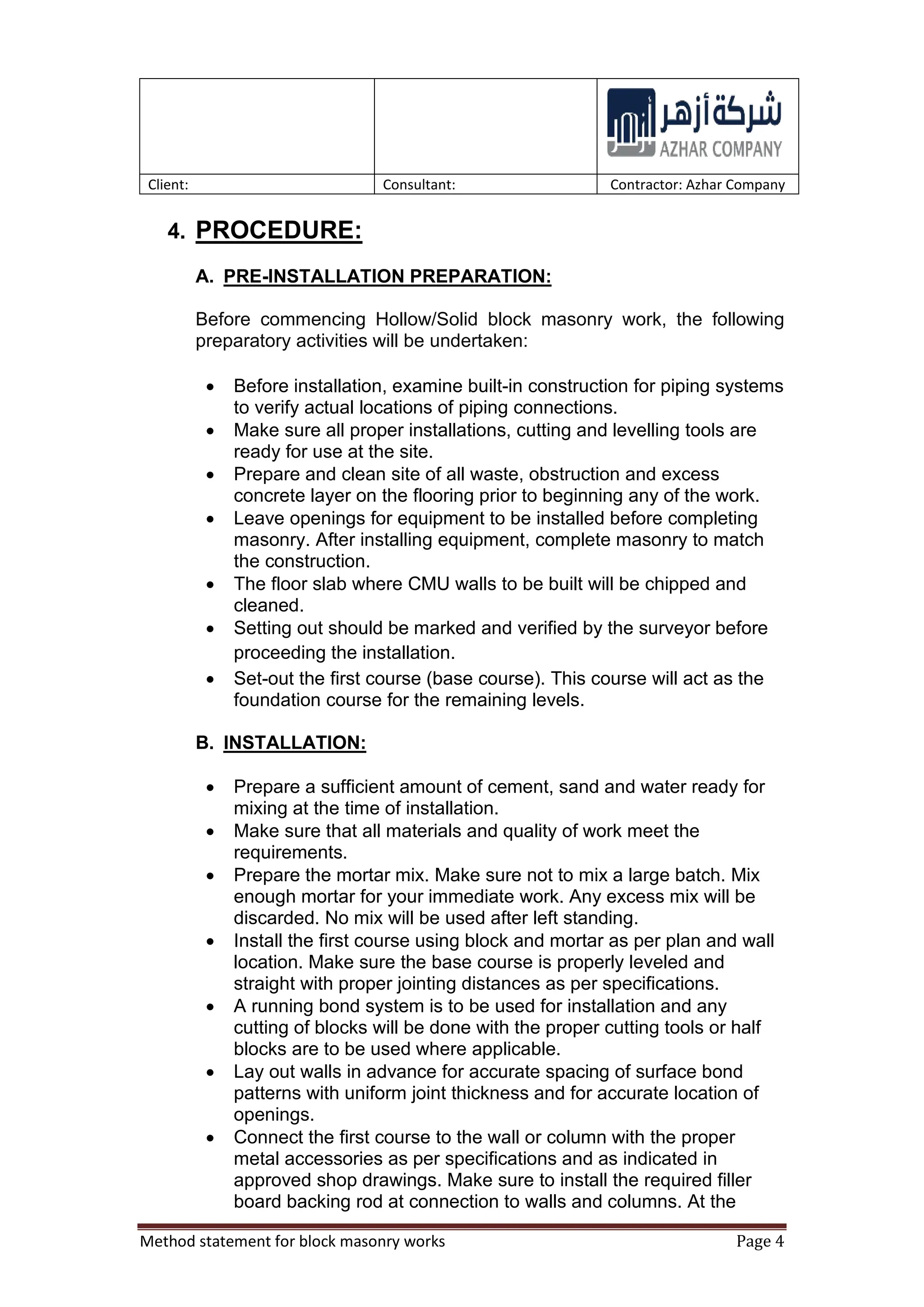 03 - Method Statement for block masonry.pdf