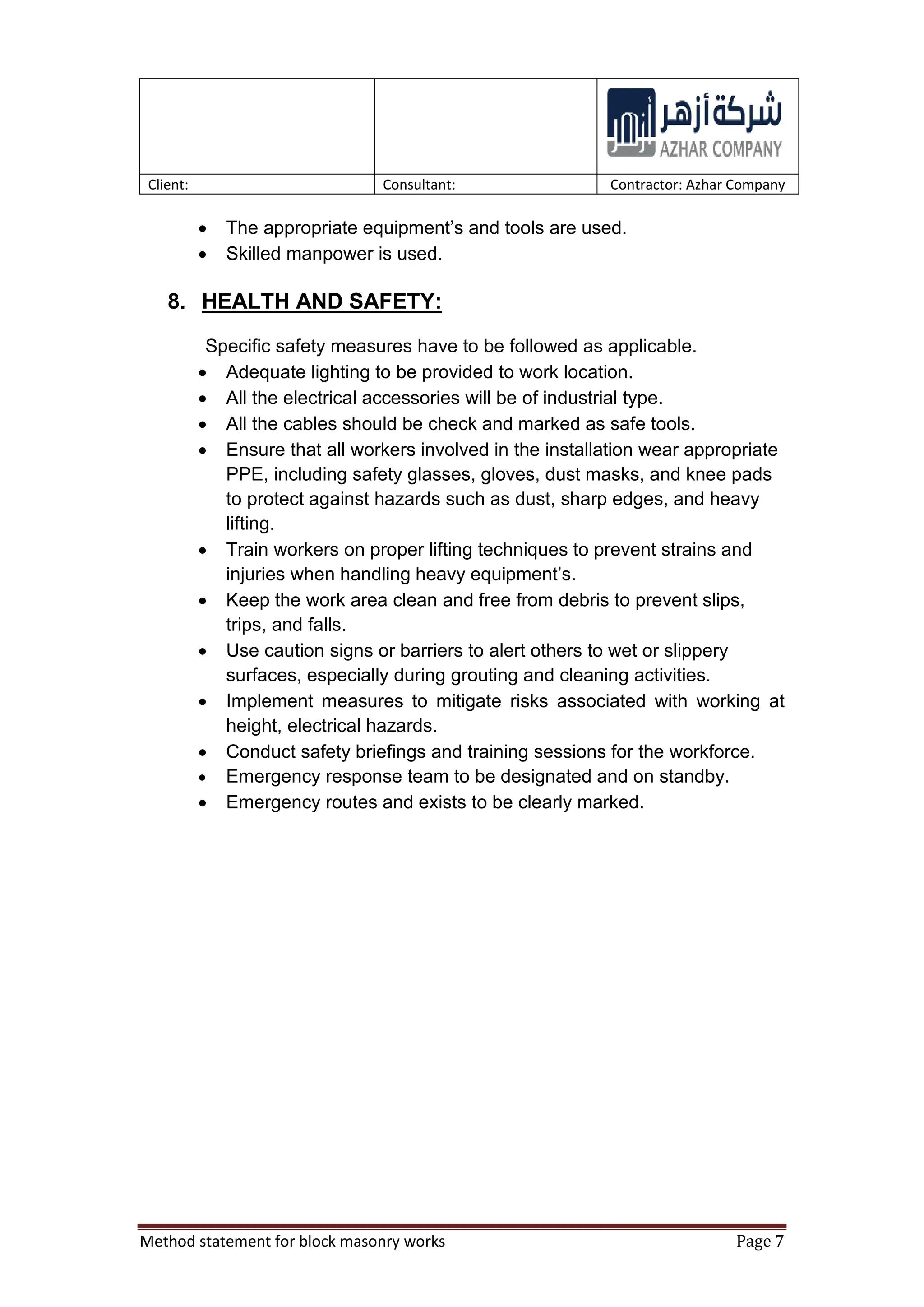 03 - Method Statement for block masonry.pdf