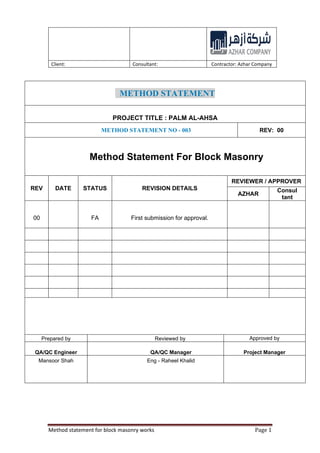 03 - Method Statement for block masonry.pdf