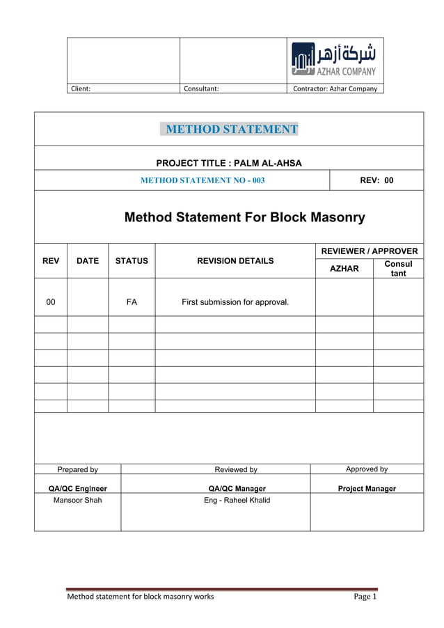03 - Method Statement for block masonry.pdf