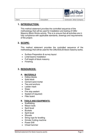 03 - Method Statement for block masonry.pdf