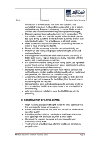 03 - Method Statement for block masonry.pdf