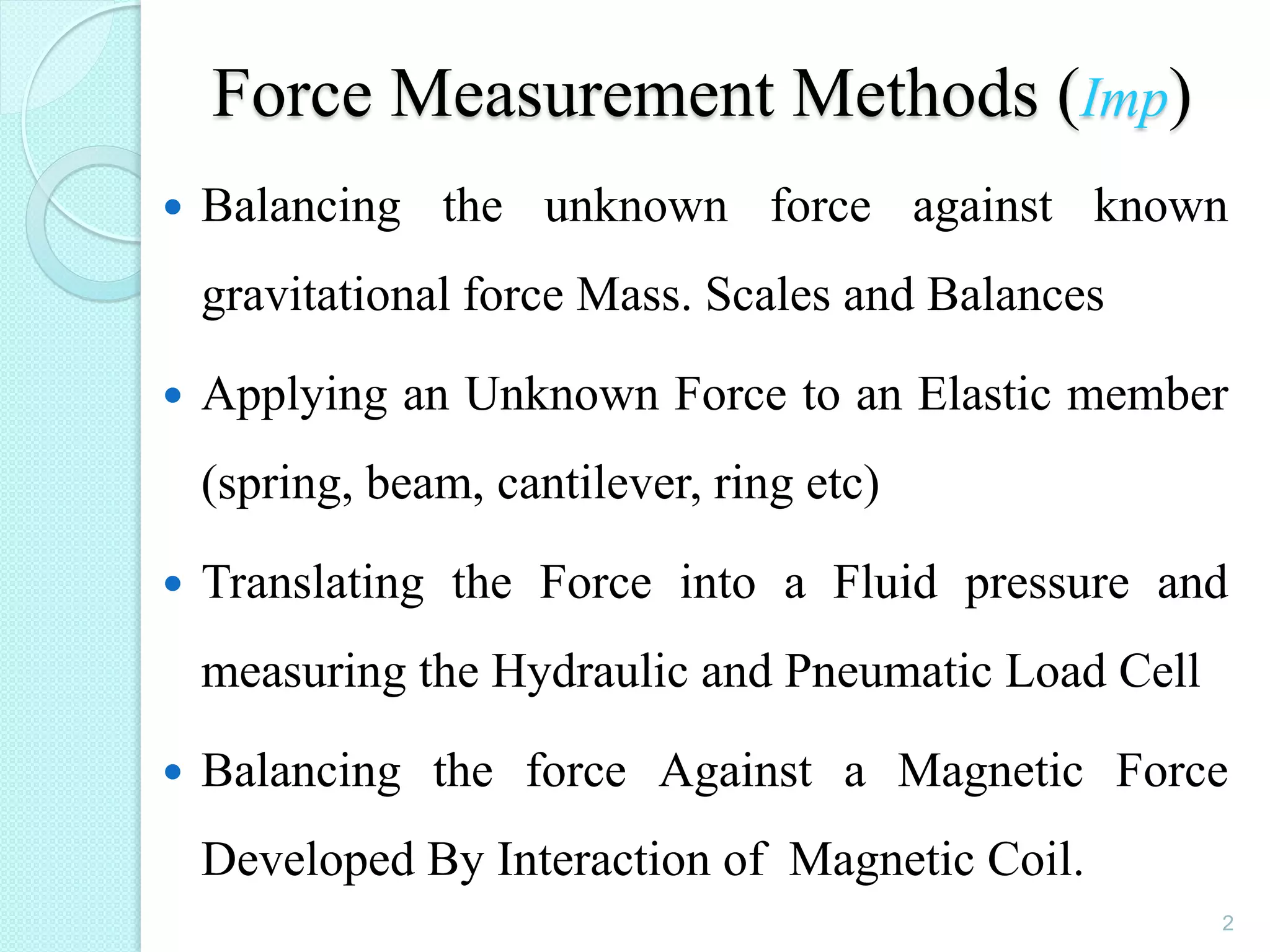 force measurement in mechanical measurement and metrology | PDF