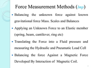 force measurement in mechanical measurement and metrology | PDF