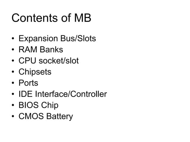 03 - Motherboards.ppt | Computer Peripherals | Computing
