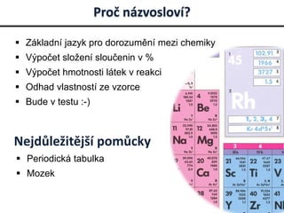 CHE 03: Nazvoslovi, stechiometrie, chemicke rovnice | PPT