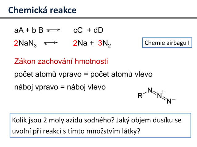 CHE 03: Nazvoslovi, stechiometrie, chemicke rovnice | PPT