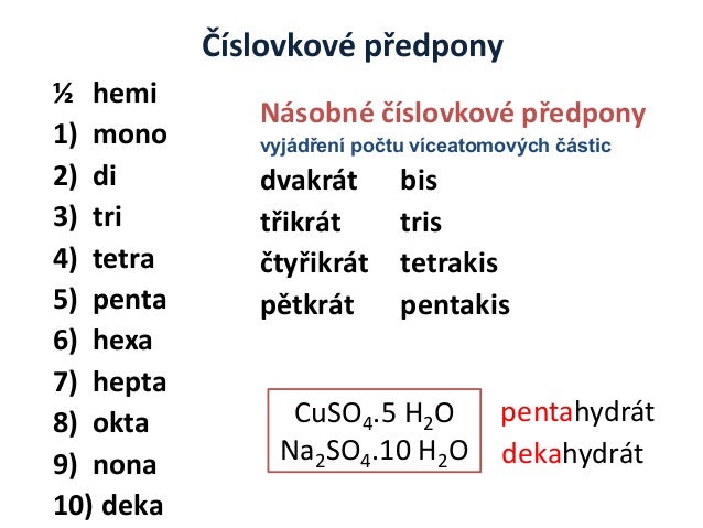 CHE 03: Nazvoslovi, stechiometrie, chemicke rovnice