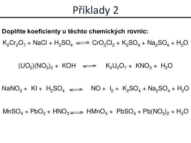 CHE 03: Nazvoslovi, stechiometrie, chemicke rovnice