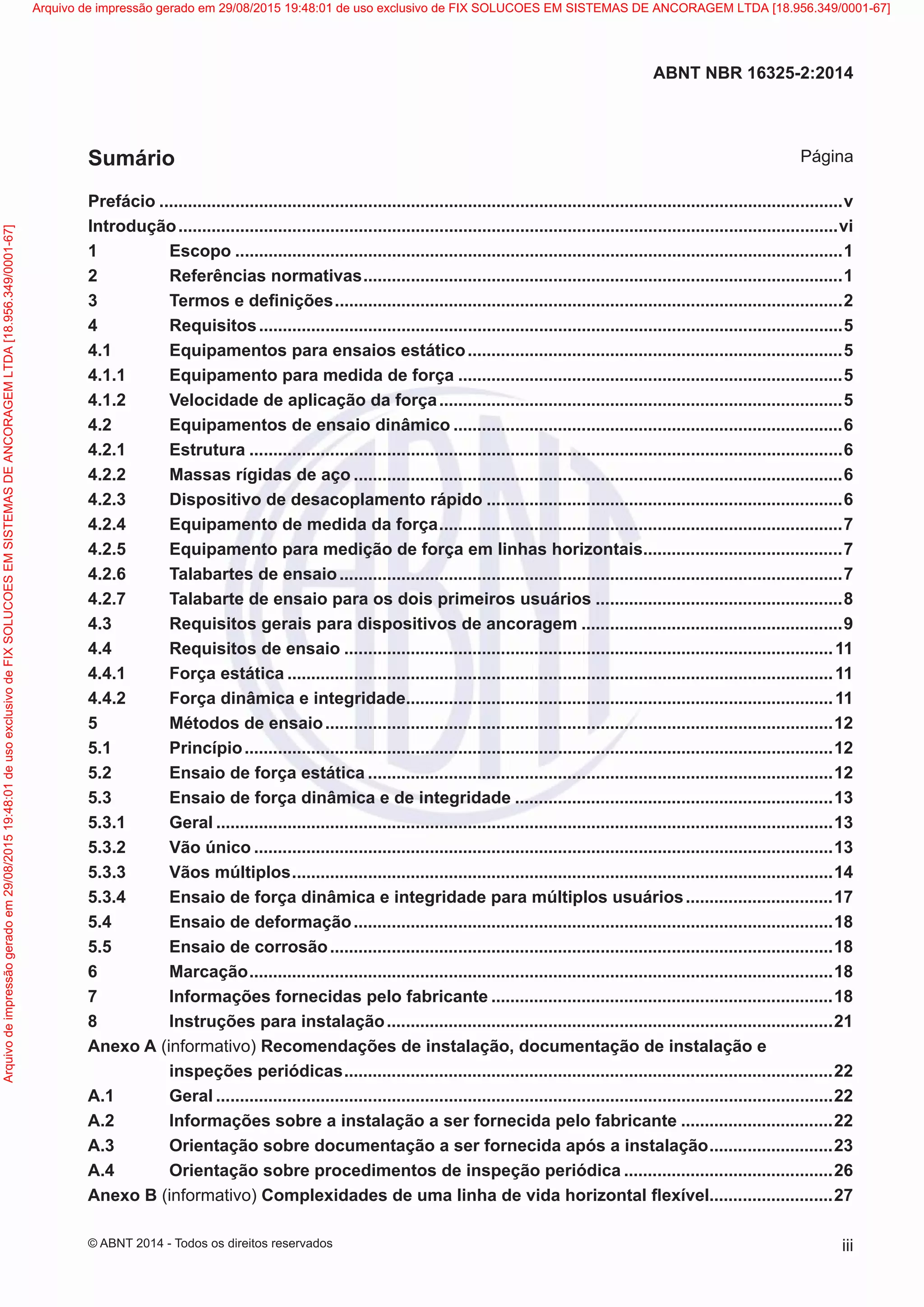 NBR 16325- parte 2 - dispositivos de ancoragem tipo c | PDF ...