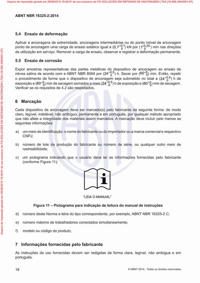 NBR 16325- parte 2 - dispositivos de ancoragem tipo c | PDF ...