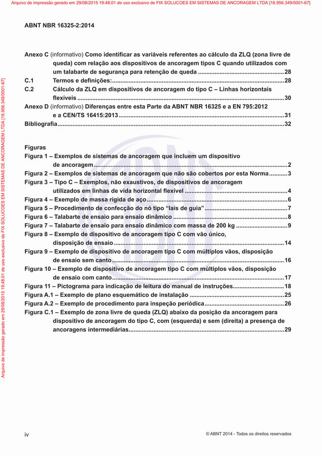 NBR 16325- parte 2 - dispositivos de ancoragem tipo c | PDF ...