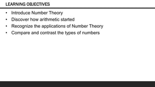 Number Theory - Lesson 1 - Introduction to Number Theory | PDF