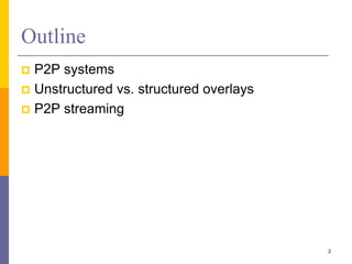Peer-to-Peer Networking Systems and Streaming | PPTX