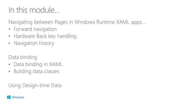 03 Page Navigation And Data Binding In Windows Runtime Apps