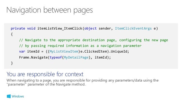 03 Page Navigation And Data Binding In Windows Runtime Apps