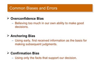 Perception and individual decisionmaking | PPT