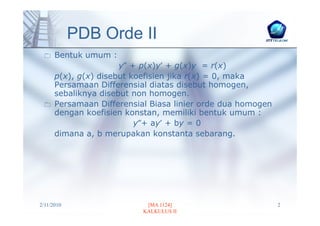 persamaan-diferensial-orde-ii | PDF