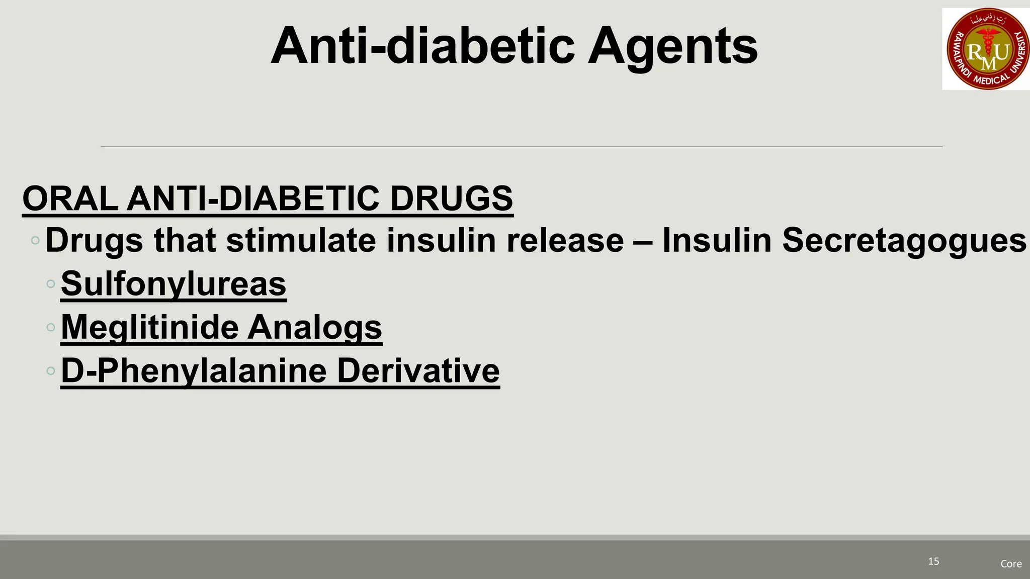 Anti Diabetic drugs pharmacology presentation | PDF